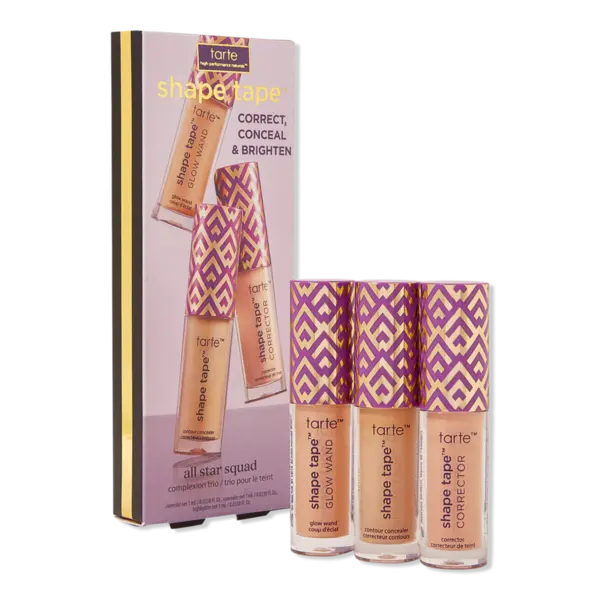 TARTE Shape Tape All Star Squad Complexion Trio 35n Medium / Aglow / Peach - 35n Medium/aglow/peach